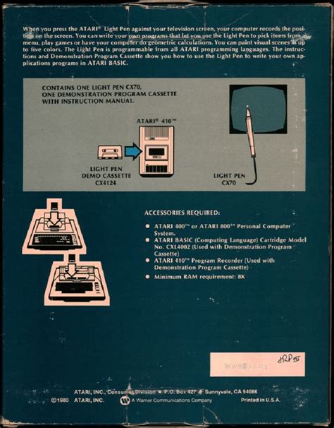 Atari 400 800 XL XE Light Pen Demonstration Program Scans Dump