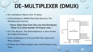 Multiplexer And De Multiplexer PPT
