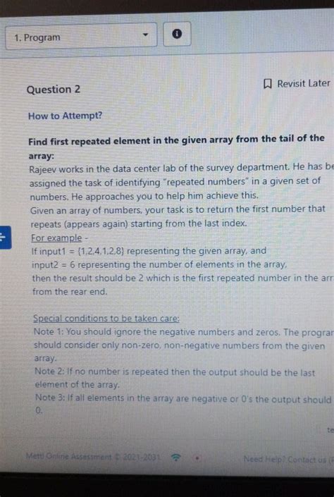 1 Program I Question 2 Revisit Later How To Studyx
