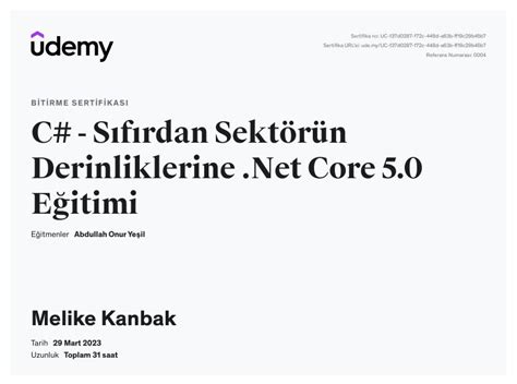 Melike Kanbak Linkedin‘de Csharp Aspnet Mvc Webprogramming