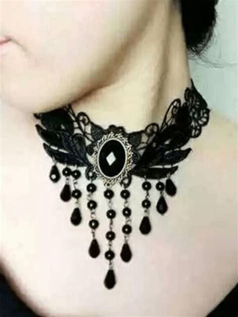 1 Pc Gothic Lace Necklace Collarbone Chain Womens Simple Necklace