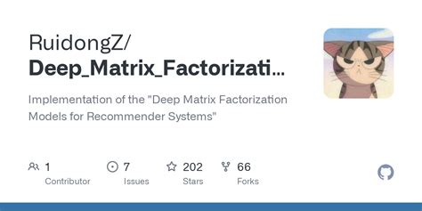 Github Ruidongzdeepmatrixfactorizationmodels Implementation Of The Deep Matrix