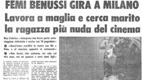 Femi Benussi La Star Del Cinema Erotico Che Disse Basta Al Nudo Nudity Sexually And Explicit