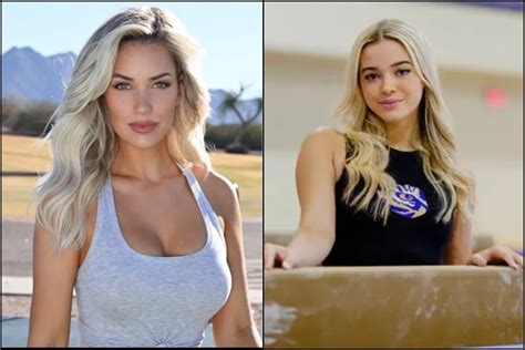 Ig Model Golfer Paige Spiranac Comes To Lsu Gymnast Olivia Dunne S