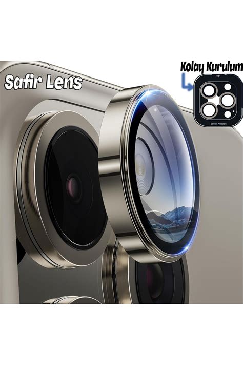 Edelfu Iphone 15 Pro Max 15 Pro Uyumlu Safir Kamera Koruyucu Gerçek