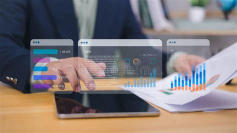 Marketing Analysis Concept With Tablet And Dashboard Interface For Data