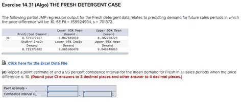 Solved Exercise 1431 Algo The Fresh Detergent Case The