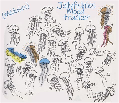 Jellyfish Mood Tracker For Your Bullet Journal
