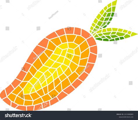 Decorative Zillate Mango Mosaic Fruit Stock Vector Royalty Free