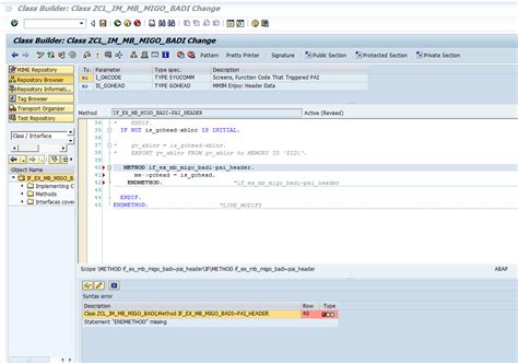 Solved Read Migo Header Data In Badi Mbmigobadi Sap Community