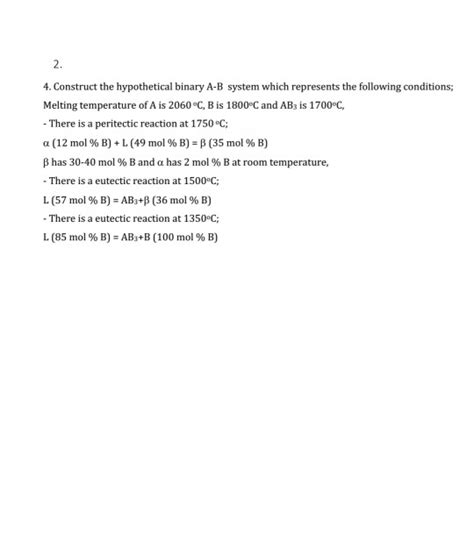 Solved 2 4 Construct The Hypothetical Binary A B System