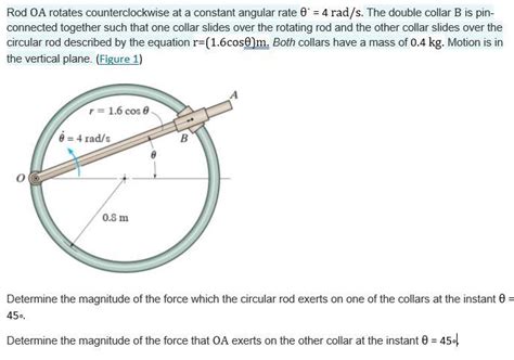Solved Rod Oa Rotates Counterclockwise At A Constant Angular