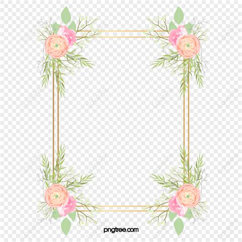 만화 손으로 그린 꽃 테두리 일러스트 그림초대우아한 Png 일러스트 무료 다운로드 Lovepik