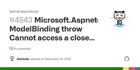 microsoft aspnetcore modelbinding throw cannot access a closed stream with core 2 1 · issue