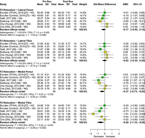 Forest Plot Of Data For Pooling T2 Relaxation Values Immediately