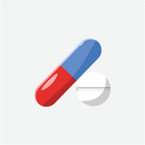 Medicine Tablet And Capsule Flat Icon Clean Illustration Design Element On Isolated White