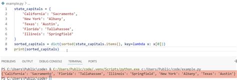 how to sort a python dictionary by key alphabetically