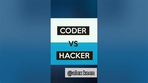 Coder Vs Hacker Programminglanguage Codemasters Hackermaster