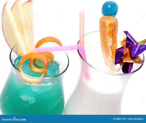 Cocktails Blue Hawaii And Pina Colada Stock Image Image Of Curacao Citrus 6881135