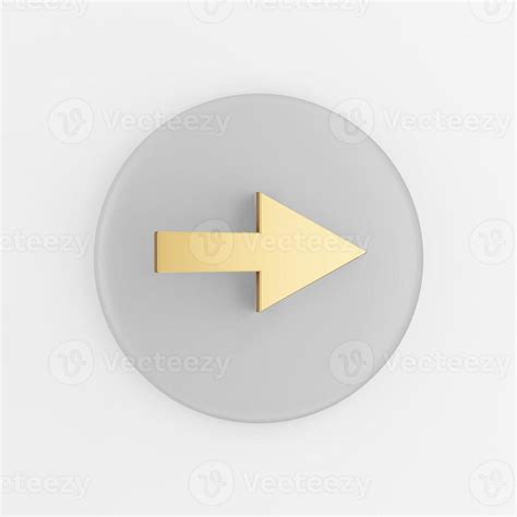 Right Arrow Gold Icon 3d Rendering Gray Round Key Button Interface Ui Ux Element 10218931