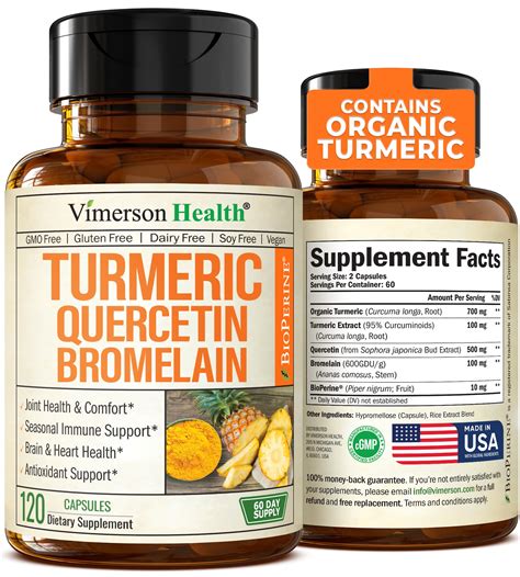 Quercetin With Bromelain Turmeric Supplement Quercetin