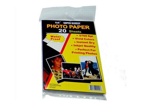 4x6 Ink Jet Photo Paper Super Glossy 20 Sheets Stationery And Itoya