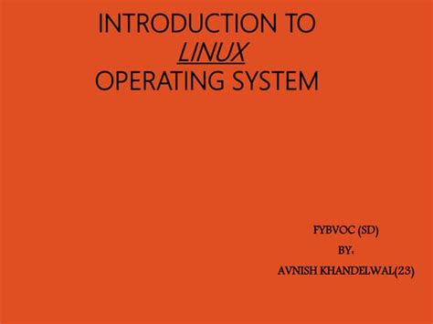 Linux Operating System Ppt Pptx