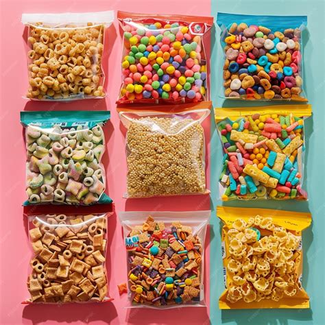 A Variety Of Breakfast Cereals In Colorful Packaging Premium Ai