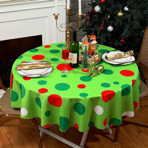 Smoothnovelty Christmas Round Tablecloth 60 Inch Red And