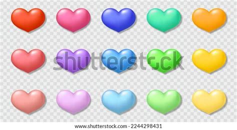 Collection Cute Colorful 3d Hearts Isolated Stock Vector Royalty Free 2244298431 Shutterstock