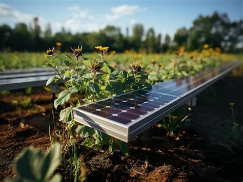 Premium Ai Image Solar Panels In The Field Generative Ai