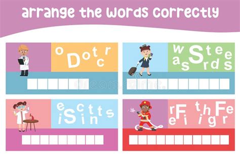 Language Worksheet With Profession Dreams Theme Arrange The Words