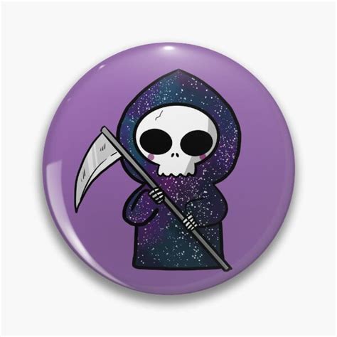 Cute Galaxy Grim Reaper Pin Button