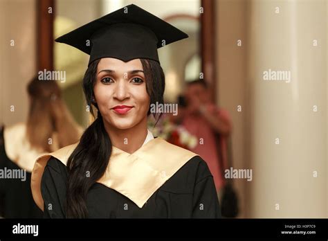 Graduate Babes Wearing Graduation Hat Stock Photo Alamy