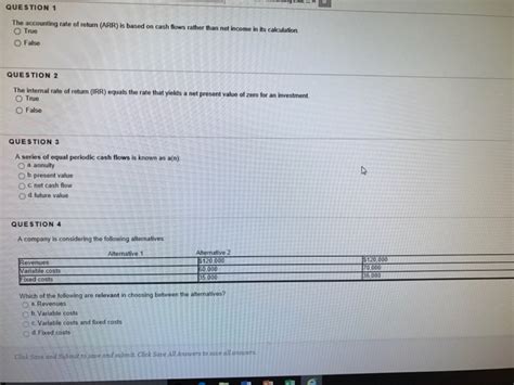 Solved The Accounting Rate Of Return Arr Is Based On Cash
