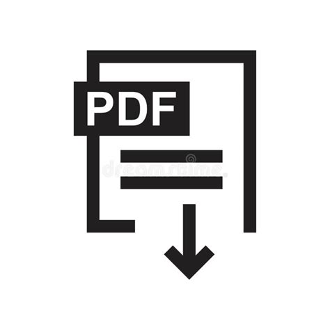 Download Pdf Icon Template Black Color Editable Download Pdf Icon Symbol Flat Vector Sign