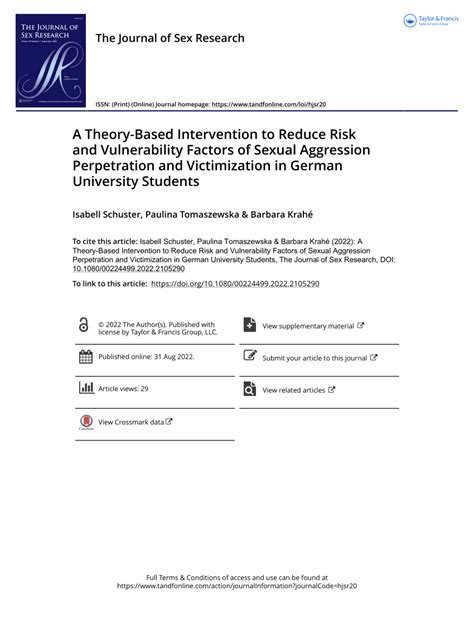 Pdf A Theory Based Intervention To Reduce Risk And Vulnerability