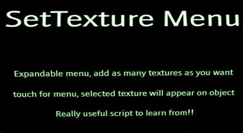Second Life Marketplace Ma Scripts 23 Set Texture Menu