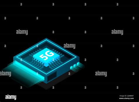 5g Network Processor Illustration Mobile Wireless Internet Of Next Generation Isometric