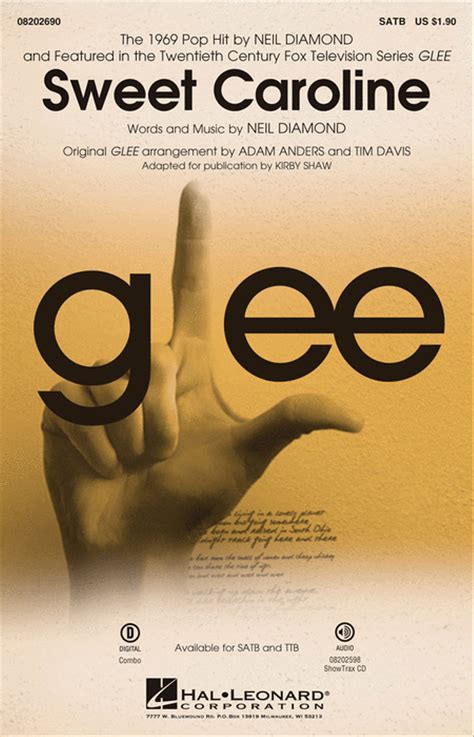 Sweet Caroline By Glee Cast 4 Part Sheet Music Sheet Music Plus