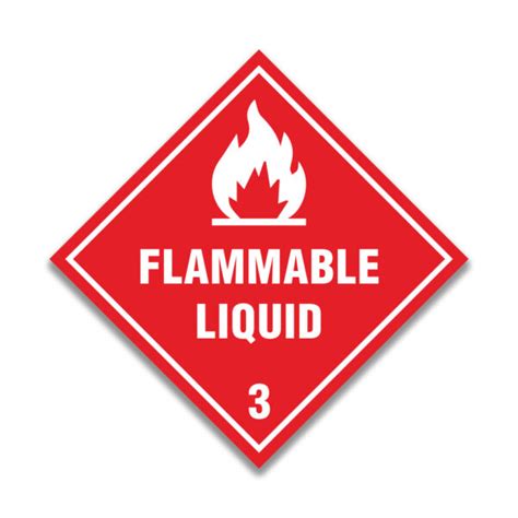Class 3 Flammable Liquid White Safety Sign And Label