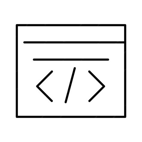 premium vector programmer developer coding code button icon outline