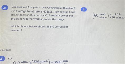 Answered 1 Elect One Dimensional Analysis 1 Unit Conversions Question