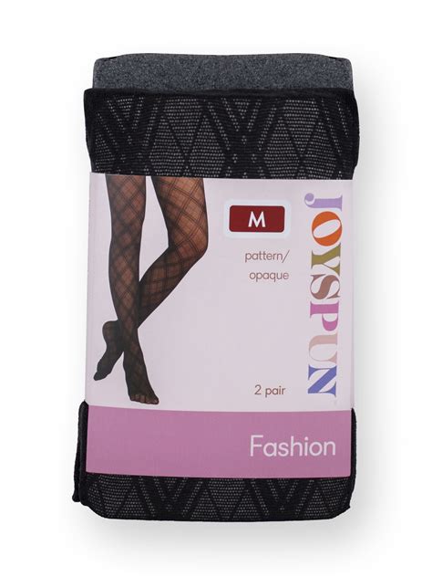 Joyspun Womens Plaidopaque Tights 2 Pack