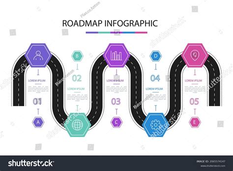 Road Map Infographic Creative Plan Design Stock Vector Royalty Free
