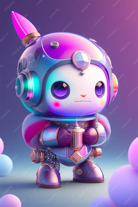 Premium Ai Image 3d Cute Robot Cartoon