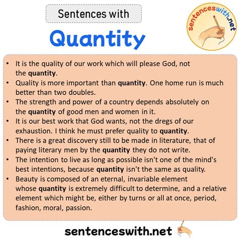 Sentences With Quantity Sentences About Quantity In English Sentenceswithnet