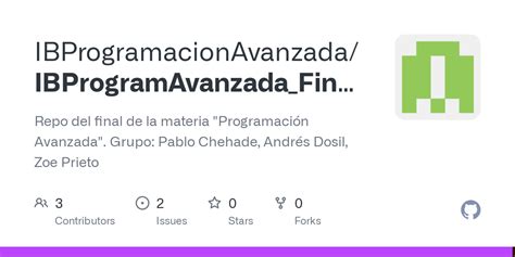 Github Ibprogramacionavanzada Ibprogramavanzada Final Grupo Repo Del Final De La Materia