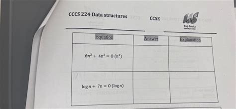 Solved Cccs 224 Data Structures Ccse جامعة جدة Equation