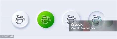 커피포트 라인 아이콘입니다 커피 음료 기호입니다 선 아이콘 벡터 0명에 대한 스톡 벡터 아트 및 기타 이미지 0명 3차원 형태 고급 Istock